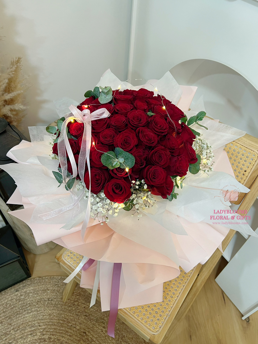 50 Stalks Red Roses - My Love for You – Ladyblooms Floral & Gifts