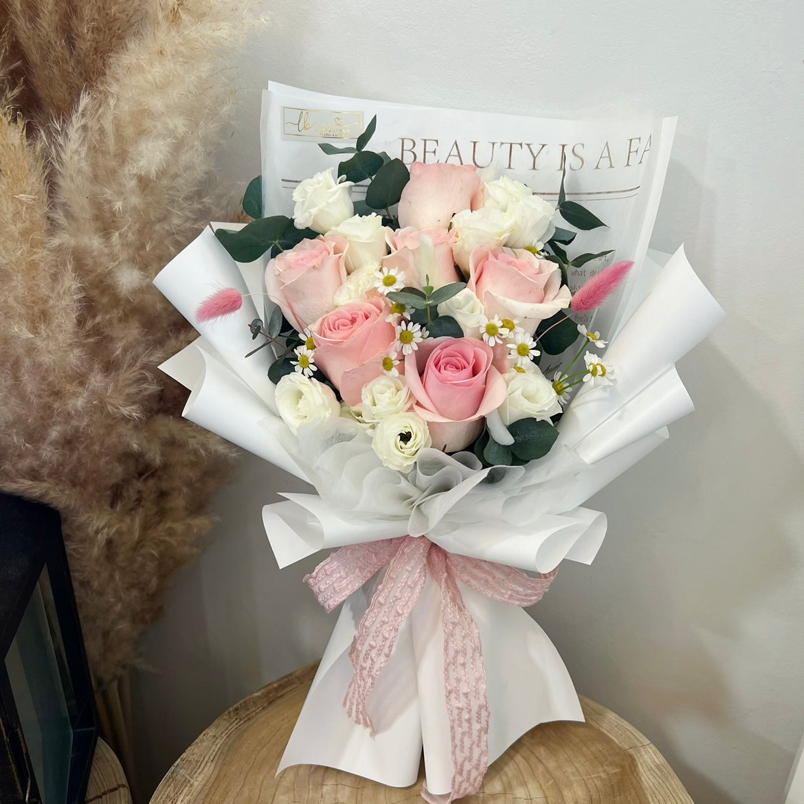 Sweetest You - 9 Stalks Fresh Pink Roses – Ladyblooms Floral & Gifts